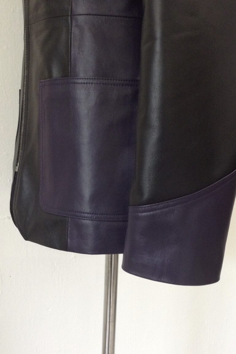 Purple and Black Nappa leather budgie jacket – Mendoza Menswear