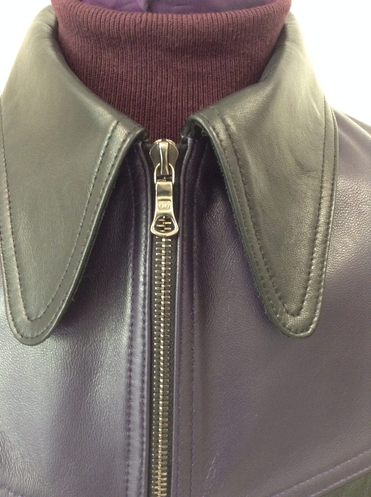 Purple and Black Nappa leather budgie jacket – Mendoza Menswear